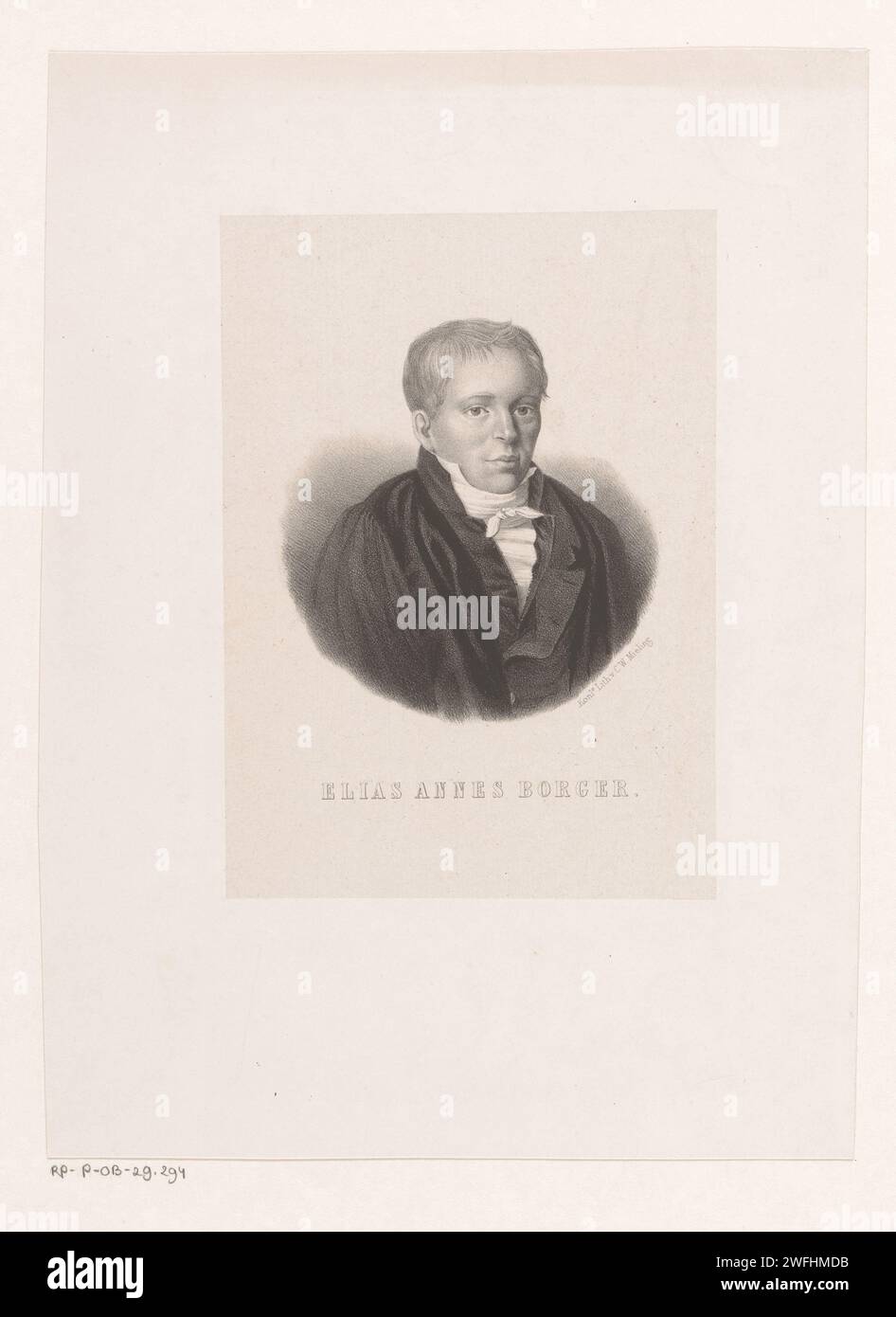 Portrait of Elias Annes Borger, Anonymous, Royal Dutch Stone Pressure ...