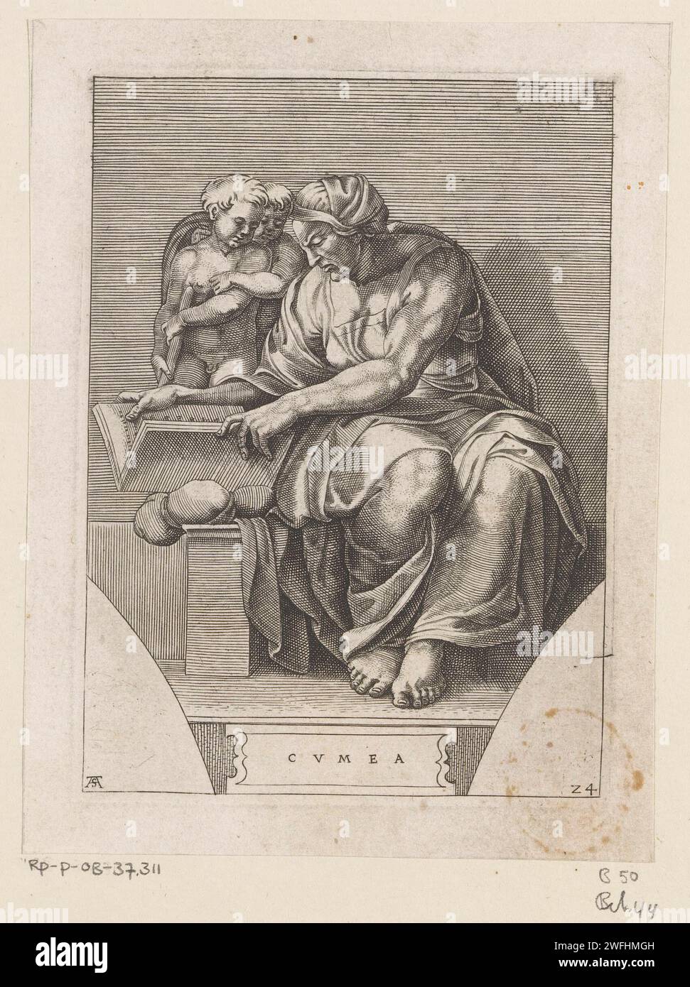 Sibille Van Cumae, Adam Scultor, after Michelangelo c. 1585 print The ...