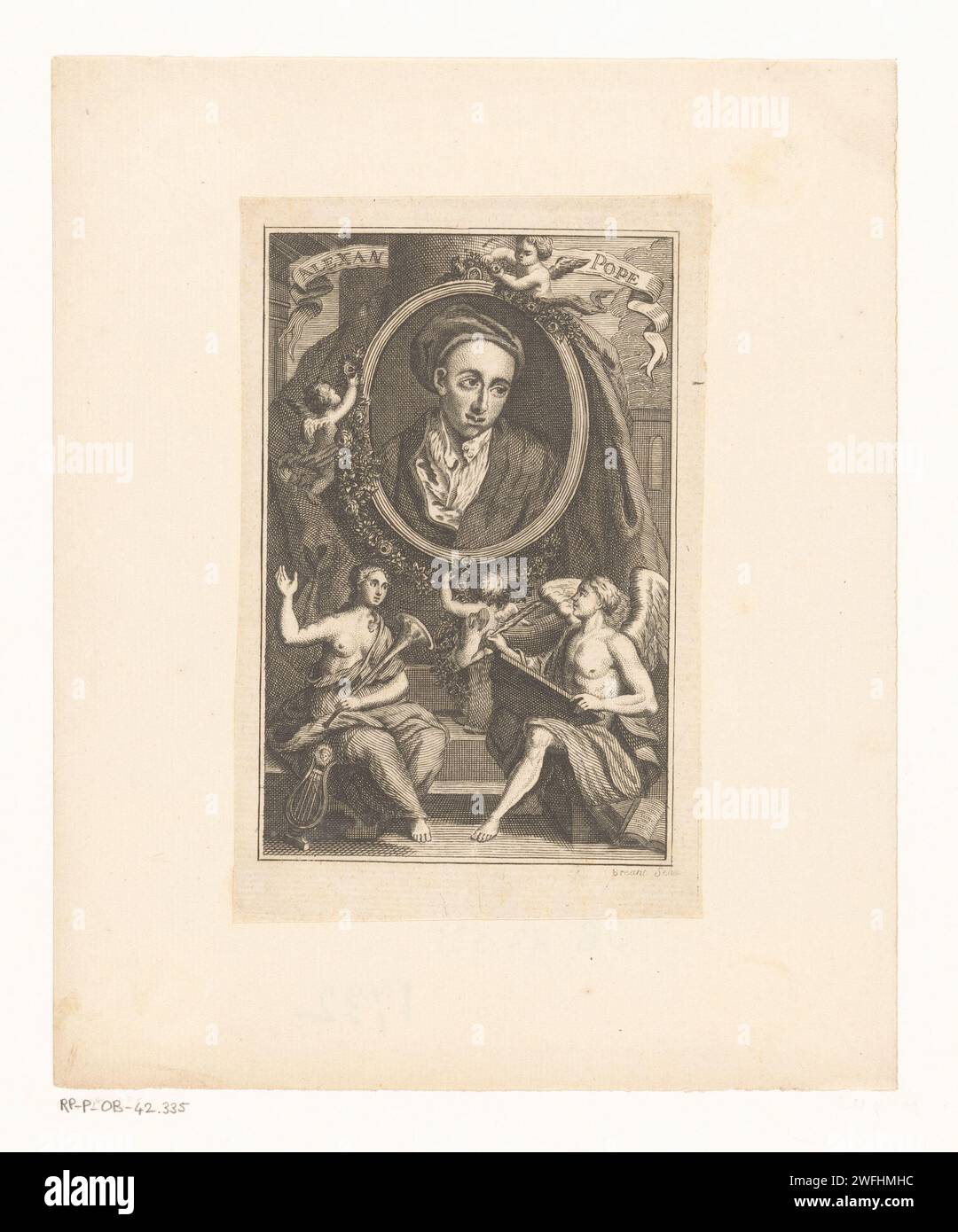 Medallion with portrait of Alexander Pope, Joseph Bréant, 1700 - 1799 ...