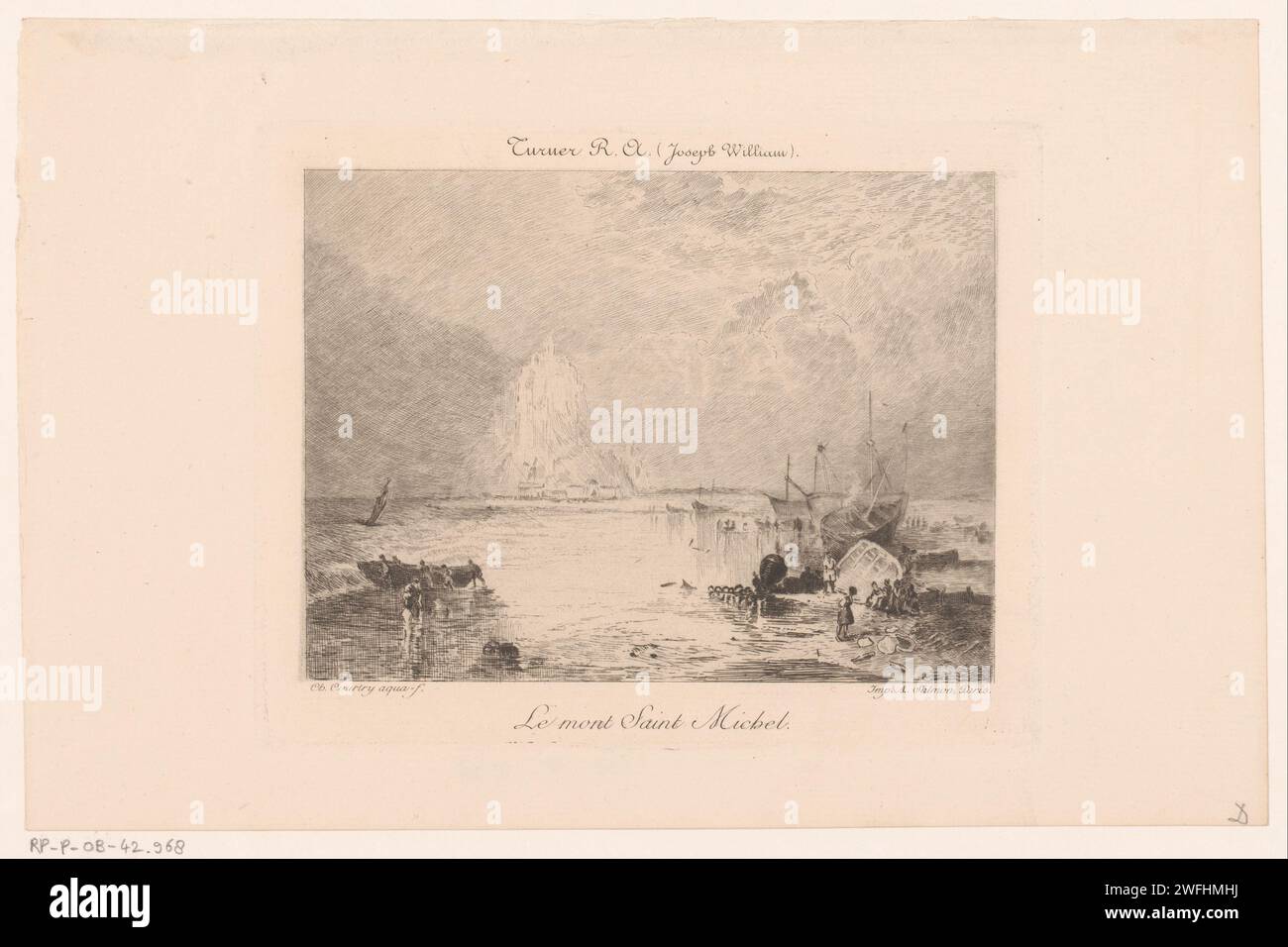 View of Mont Saint-Michel, Charles Courtry, After Joseph Mallord William Turner, 1881 print ...