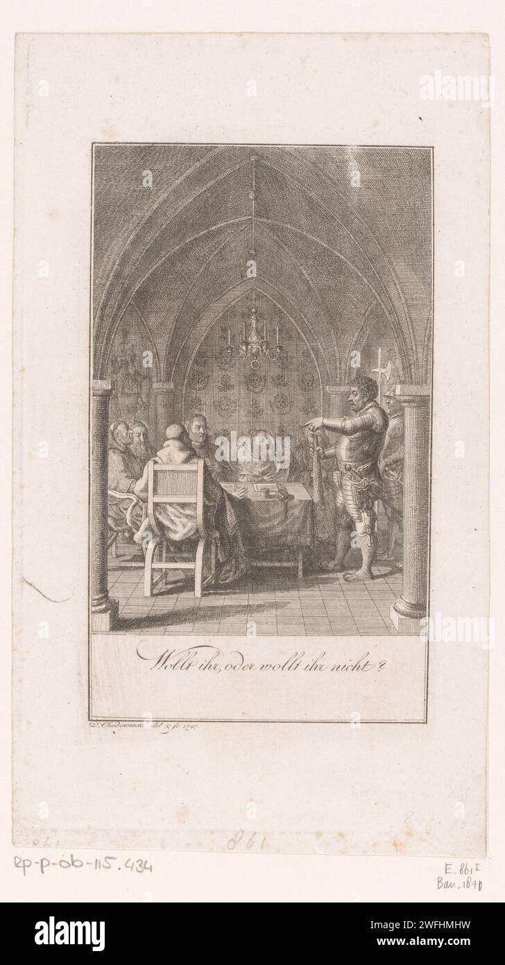 Procopius the Great at the Basel Council, Daniel Nikolaus Chodowiecki ...