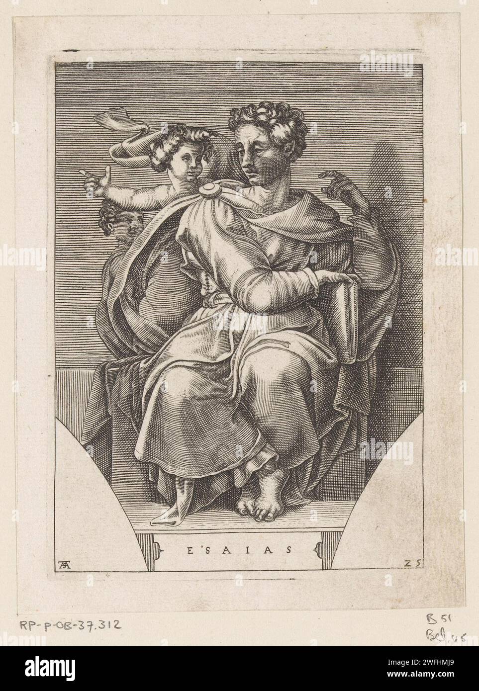 Profet Jesaja, Adam Scultor, after Michelangelo c. 1585 print The ...