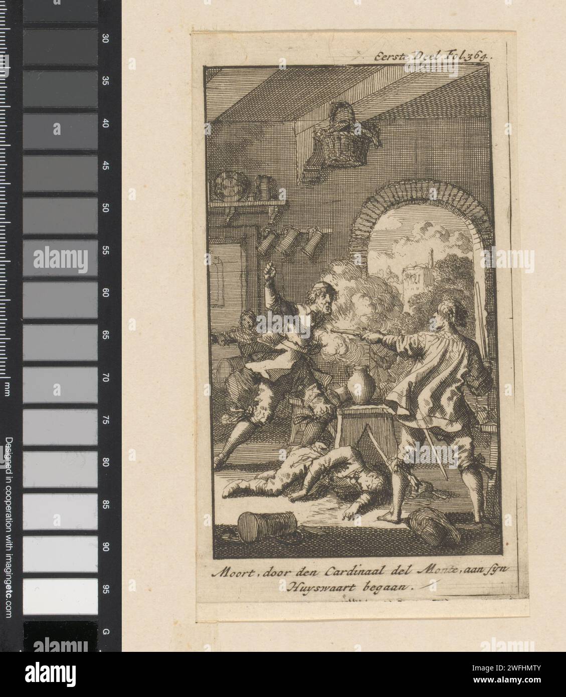 Moort by the Cardinal del Monte committed to Syn Huyswaart, Jan Luyken ...