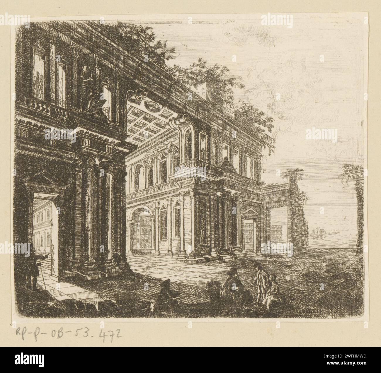 Fantasy Architecture with some figures, Johann Andreas Benjamin ...