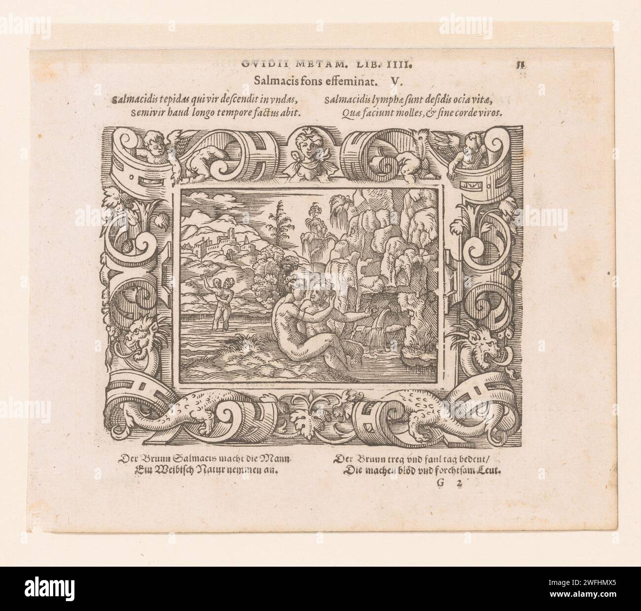 Salmacis en hermaphroditus, Virgil, 1569 print The Nymph Salmacis ...