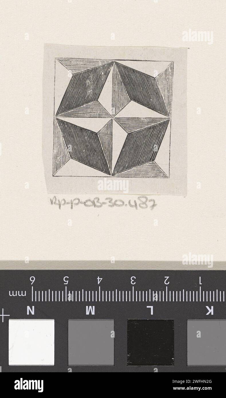 Vignette with geometric shapes, Isaac Weissenbruch, 1836 - 1912 print ...