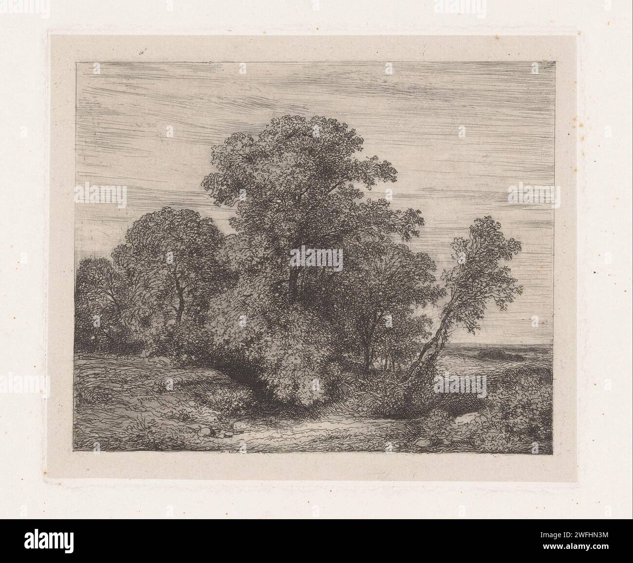 Tree party on a plain, Jean Alexis Achard, 1817 - 1884 print France ...
