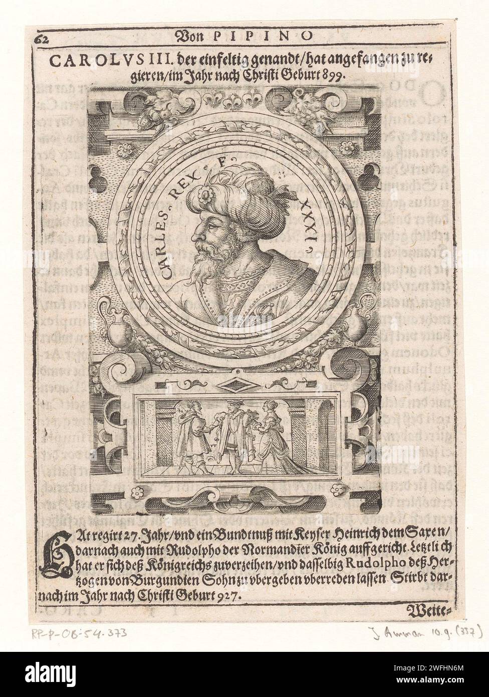 Portrait of Charles III The simple, king of France, Virgilius Solis ...
