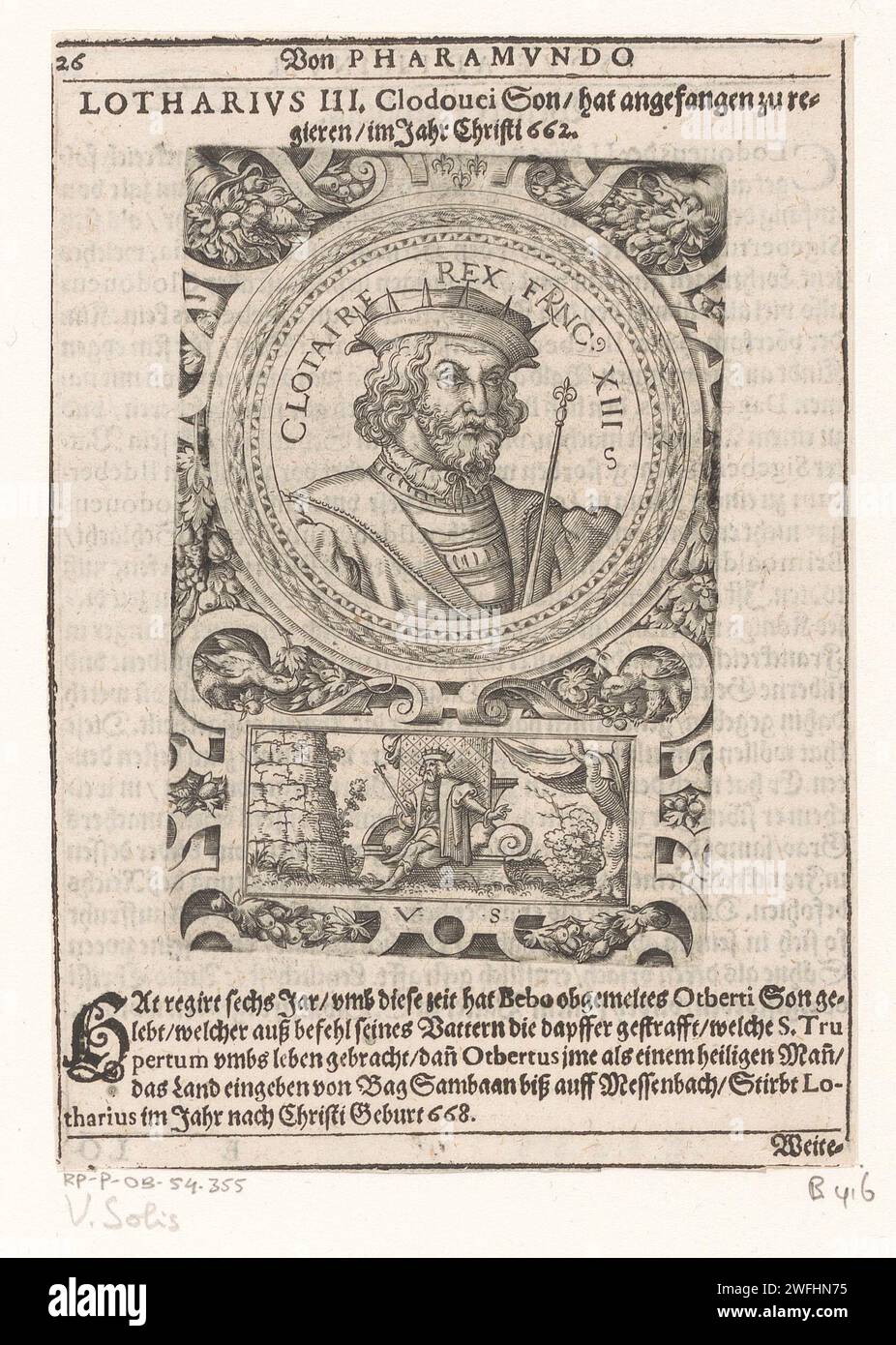 Portrait of Chlotharius III, King of Neustria and Burgundy, Virgilius ...