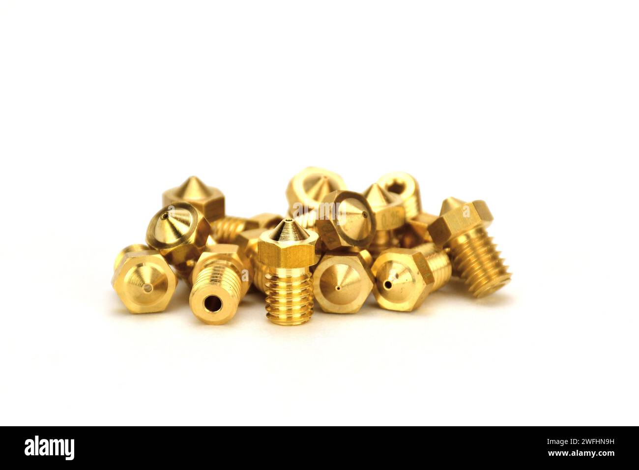 3D printer part, Brass extrusion nozzles for 3D printing machine on ...
