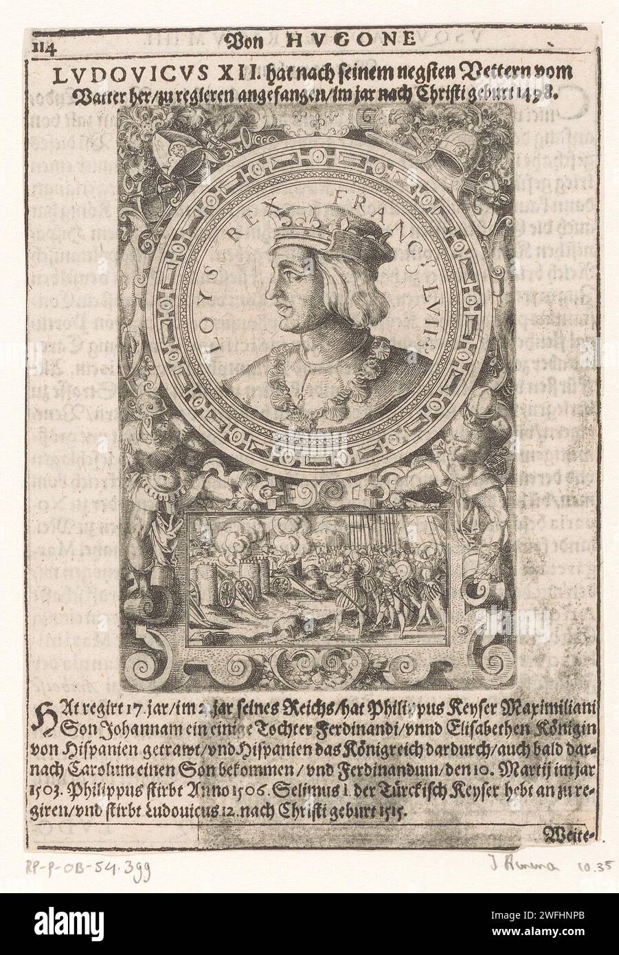 Portrait of Louis XII, King of France, Jost Amman, 1598 print Nuremberg ...