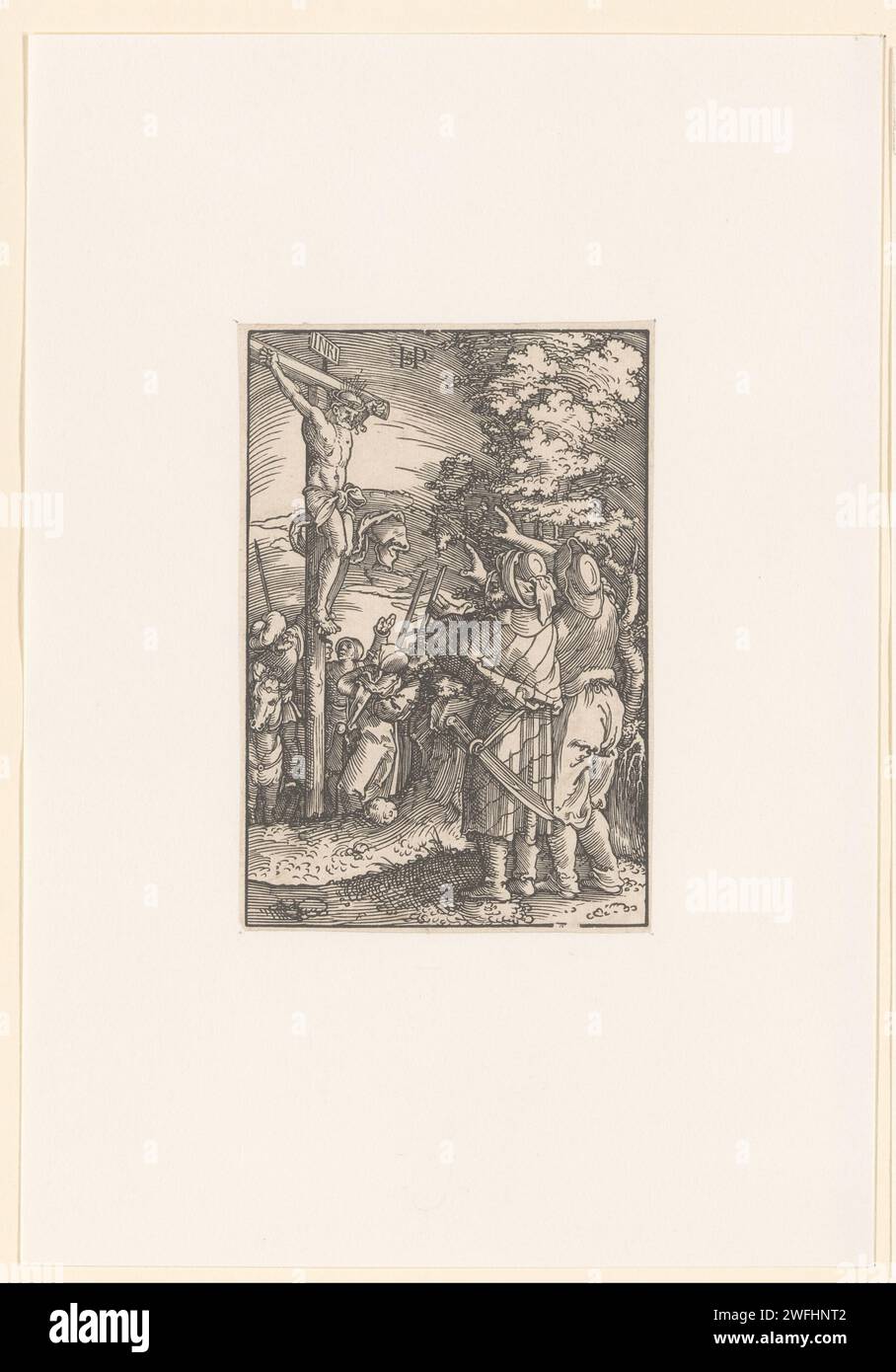 Christ on the Cross, Anonymous, After Hans Sebald Beham, 1521 print paper the crucifixion of ...