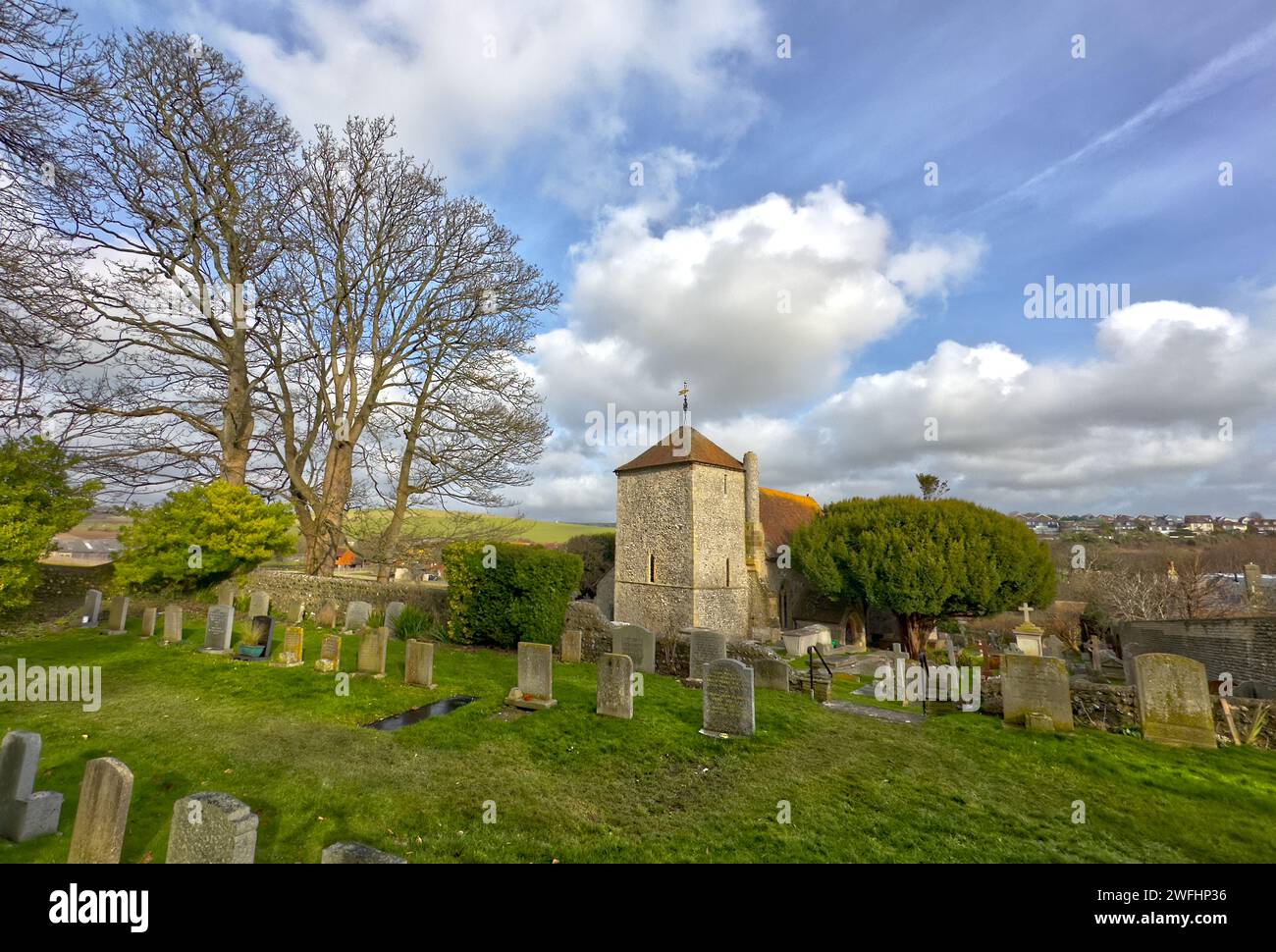 St. Wulfran's Church Ovingdean Stock Photo - Alamy