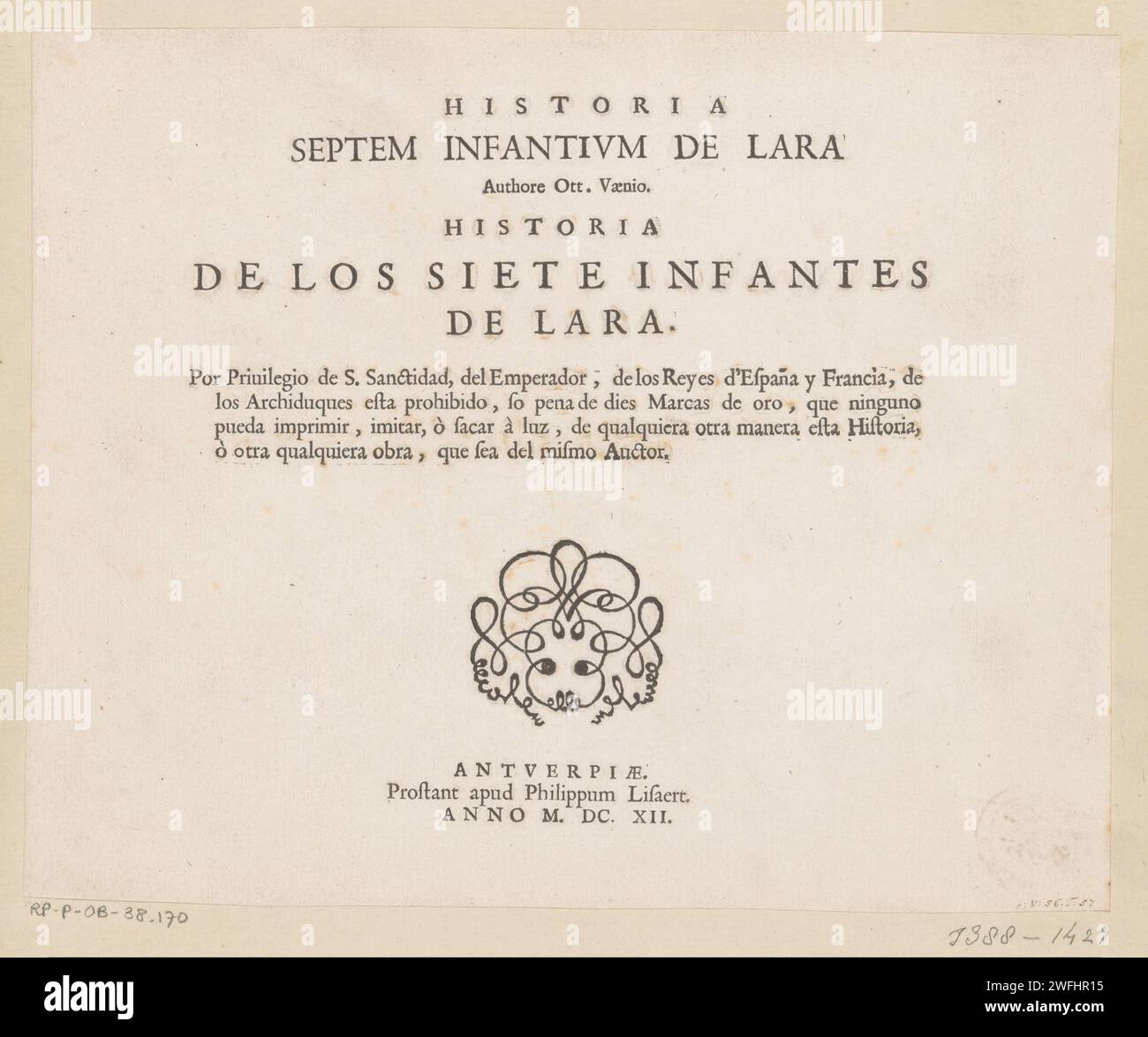 Title print for a series of scenes from the story of the seven infants ...