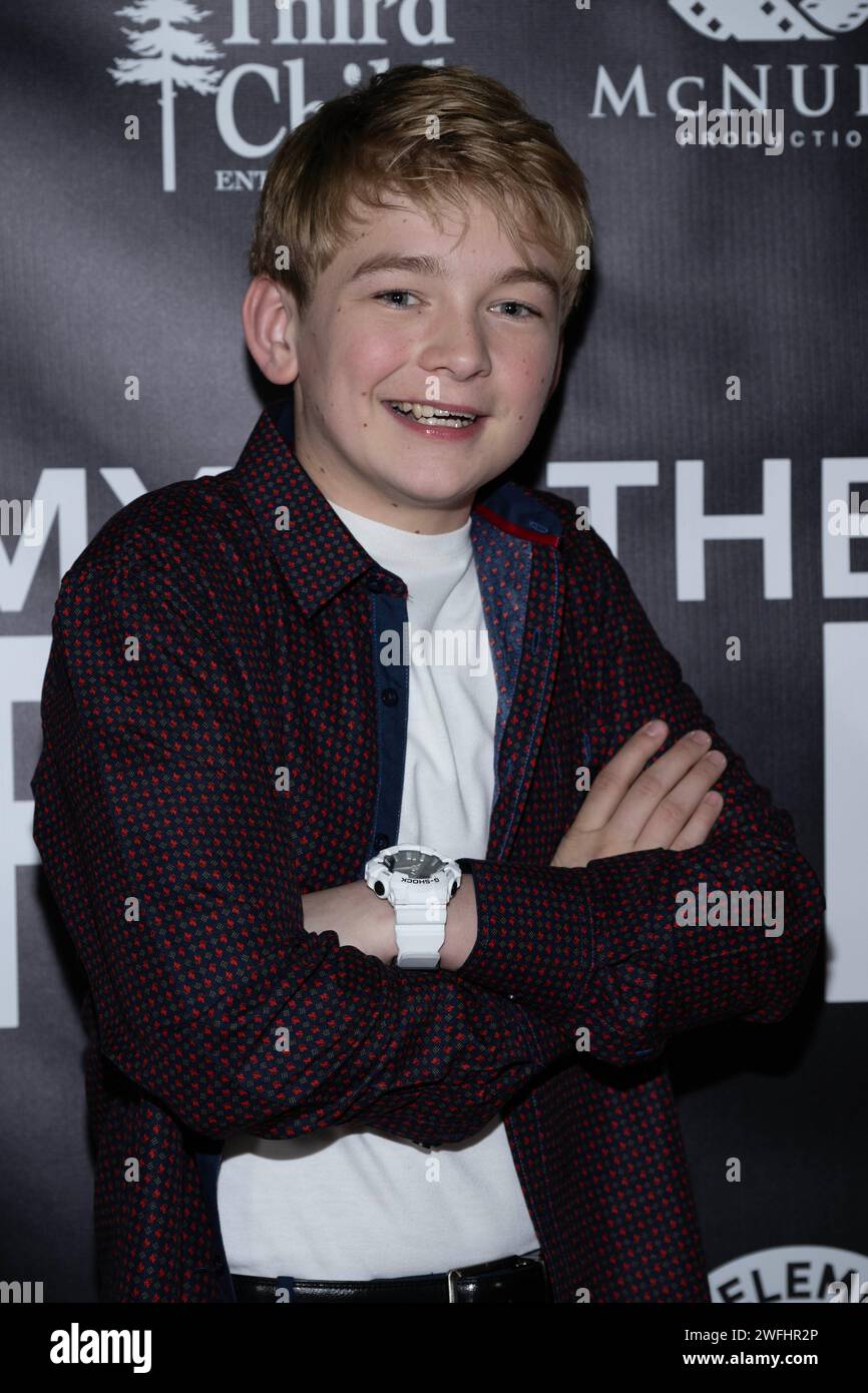 Glendale, USA. 30th Jan, 2024. Actor Kaido Lee Roberts attends Los Angeles Premiere of "My ...