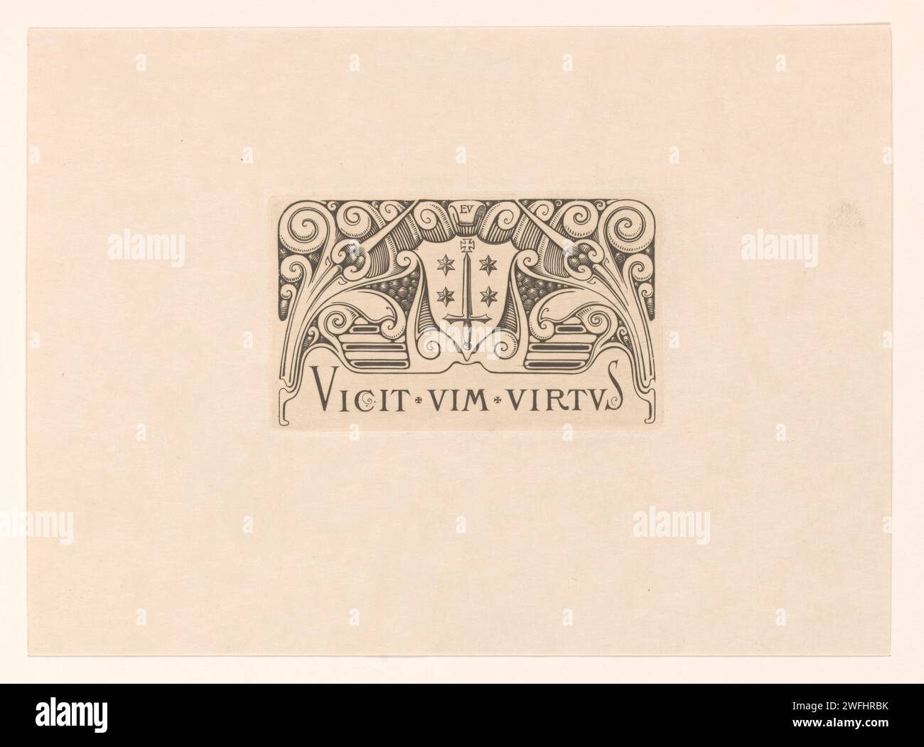 Vignette with the weapon of Haarlem, Elias Voet jr., 1878 - 1940 print ...