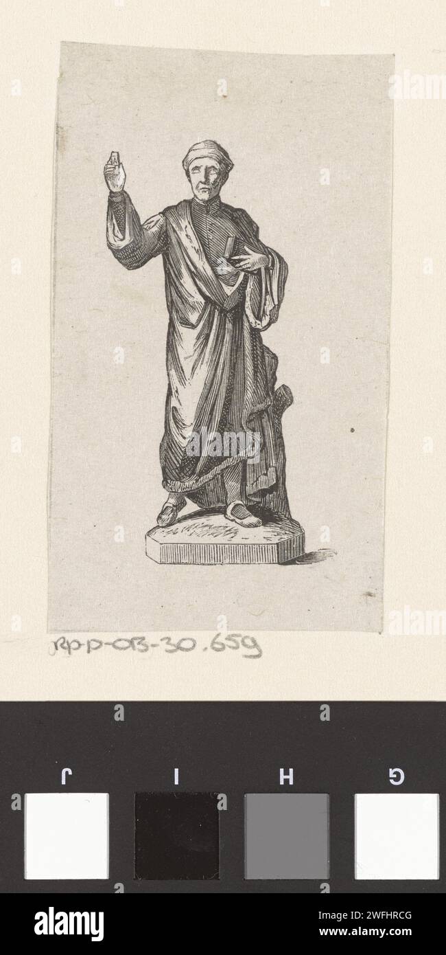 Statue of Laurens Jansz. Coster, Isaac Weissenbruch, After Louis Royer ...
