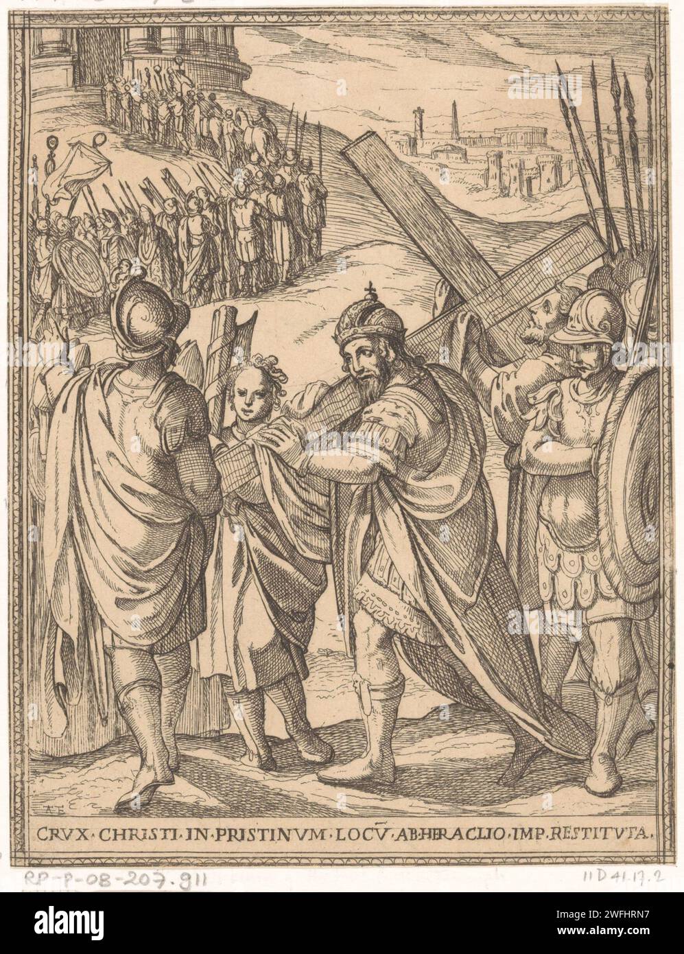 Heraclius wears the true cross in Triumph, Antonio Tempesta, 1565 ...
