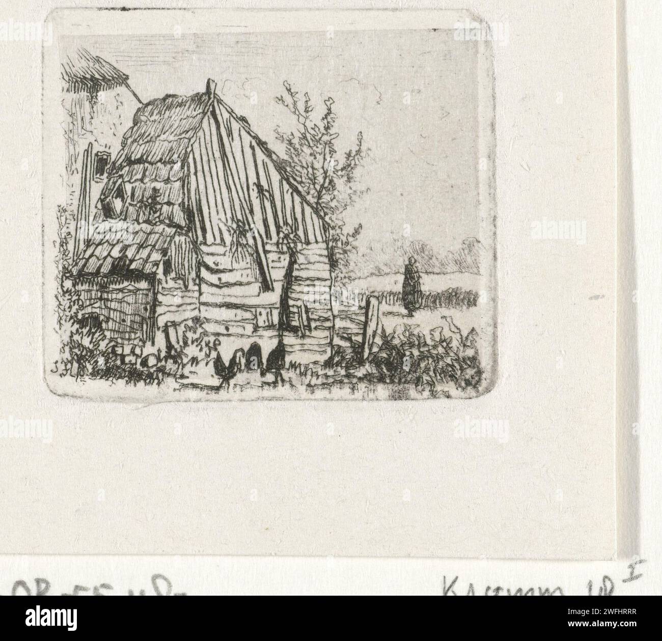 Chickens at a barn, Joseph Hartogensis, c. 1837 - 1865 print unknown ...