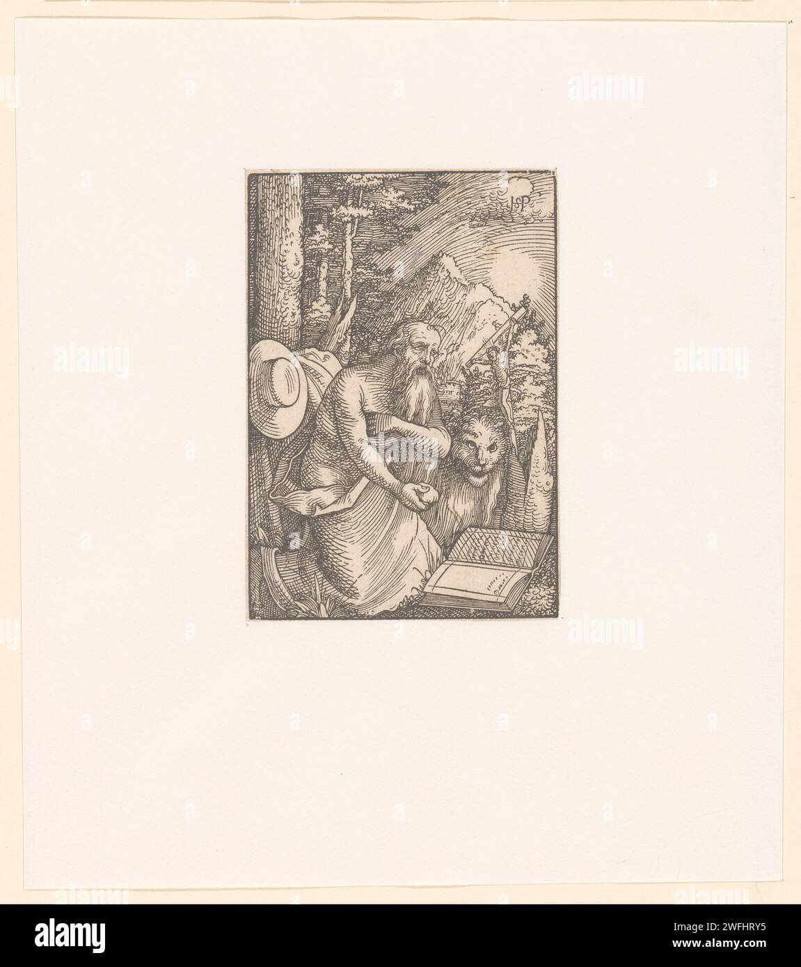 Saint Hieronymus, Anonymous, Hans Sebald Beham, 1521 print paper the monk and hermit Jerome ...