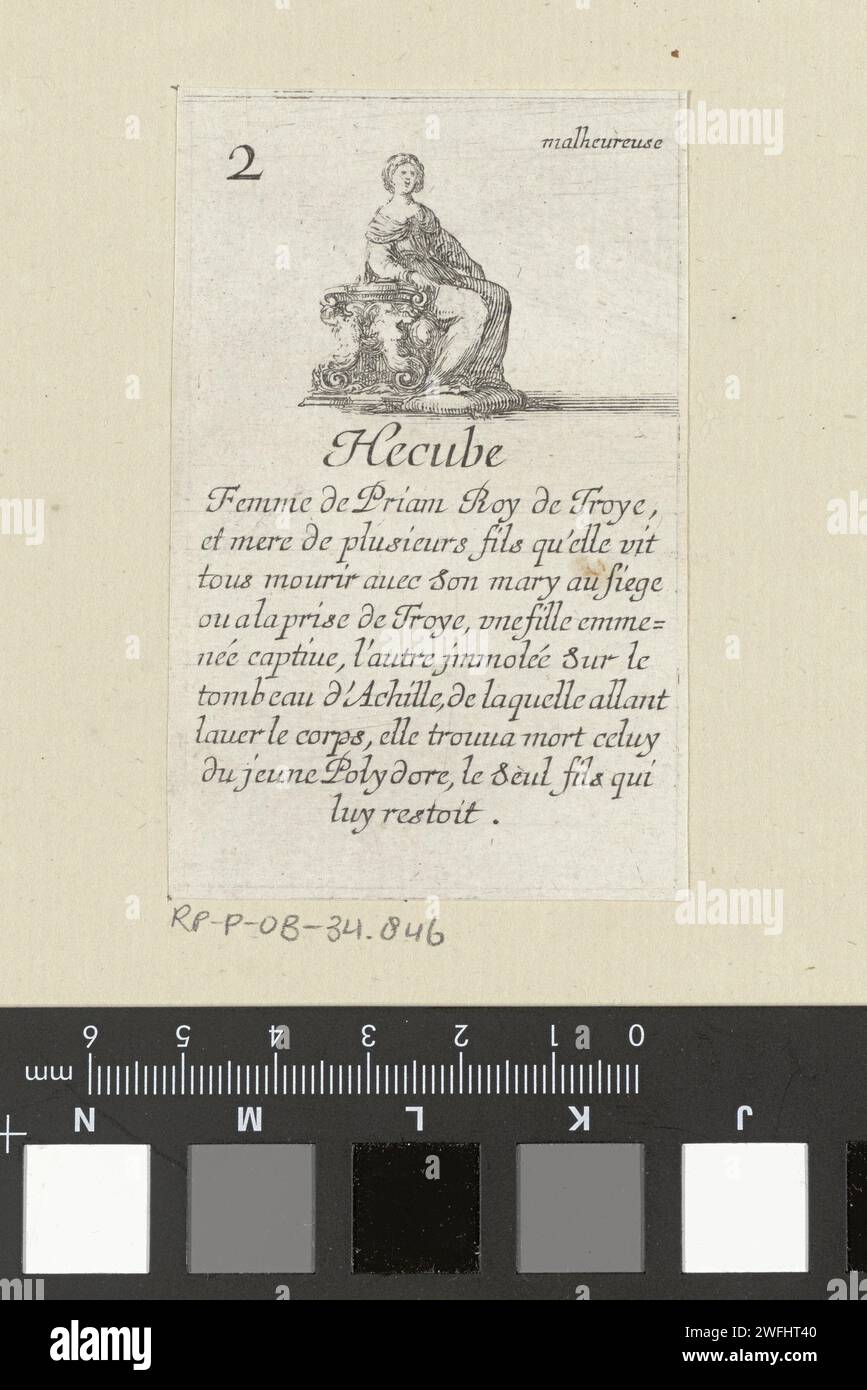 Hekabe, Stefano Della Bella, 1620 - 1664 print. playing card Play card ...