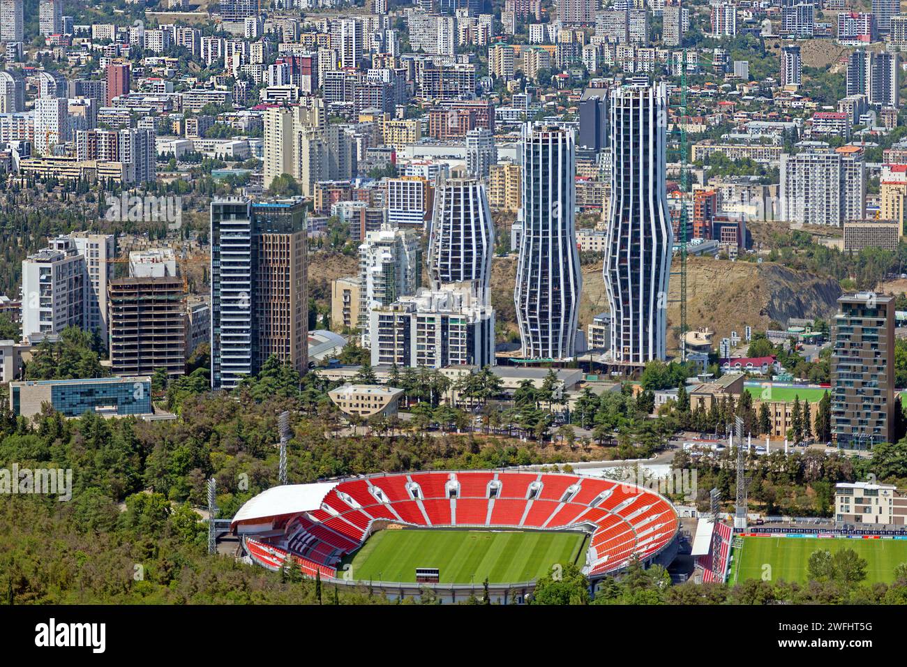 Residential area of Tbilisi in Georgia with modern architecture ...