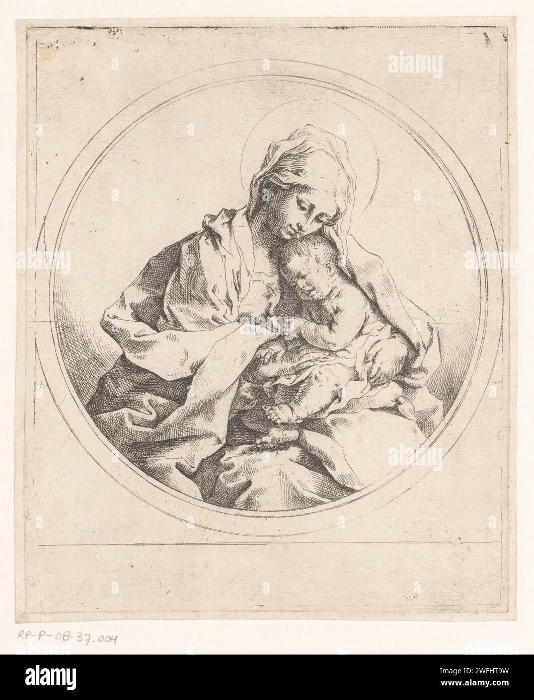 Maria with child in a circle, Guido Reni, 1585 - 1642 print Italy paper ...