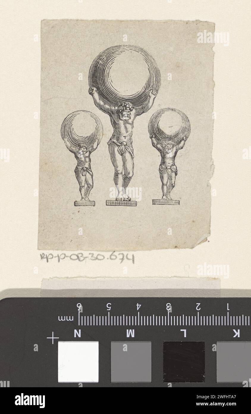 Three statues of Atlas that the world wears on its shoulders, Isaac ...