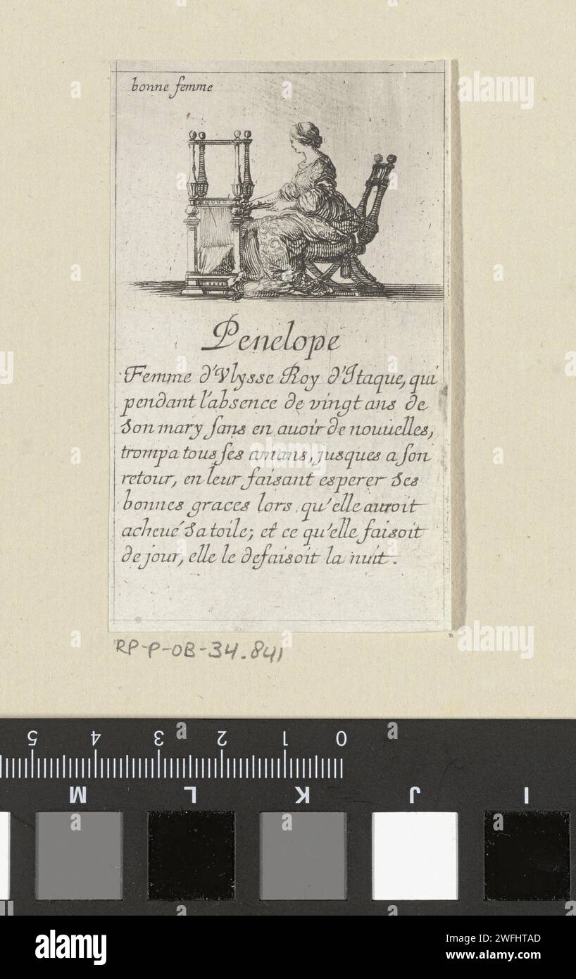 Penelope, Stefano Della Bella, 1620 - 1664 print. playing card Play ...