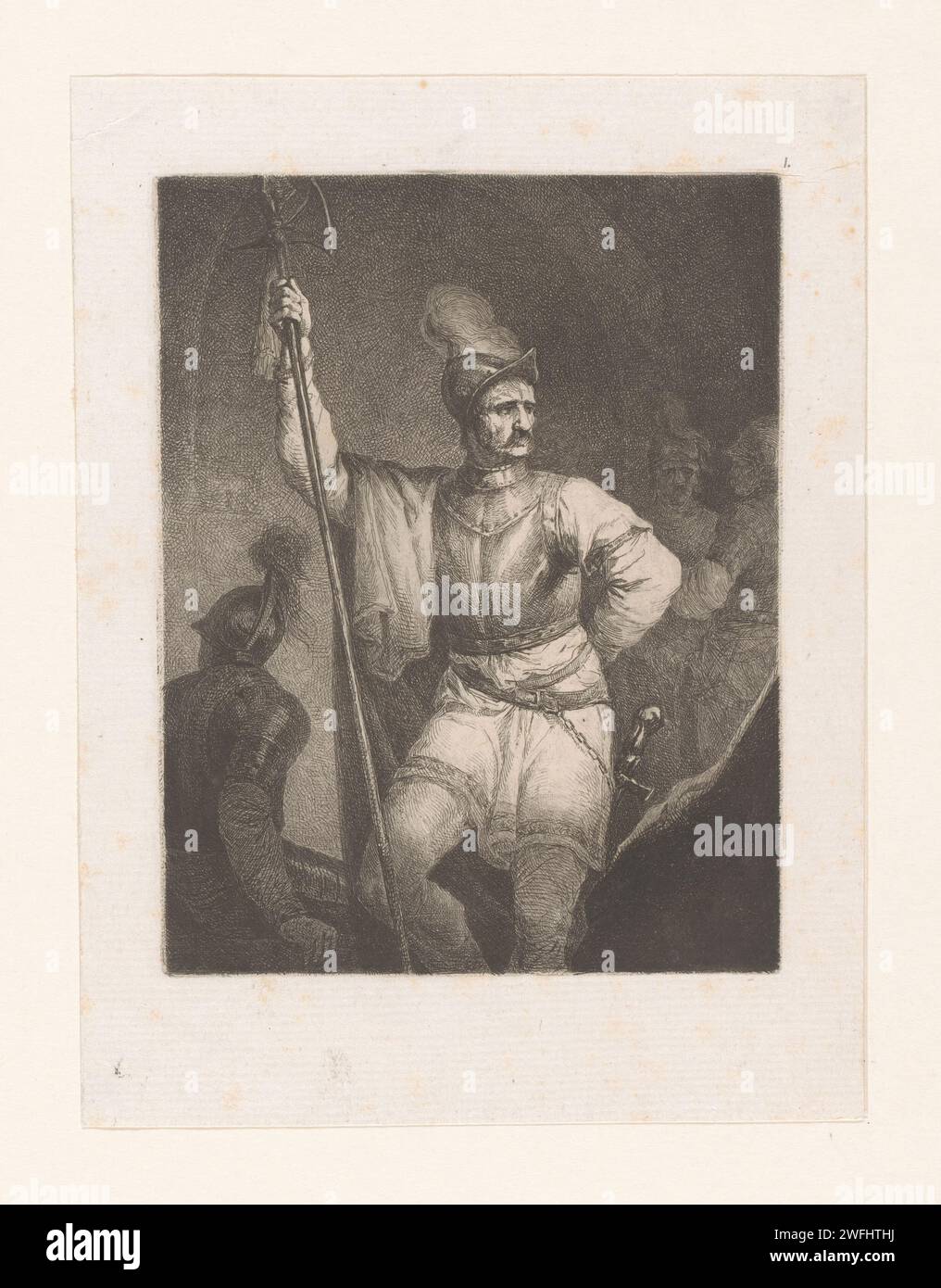 Soldaat Met Hellebaard en Helm, Michał Płoński, 1802 print paper ...