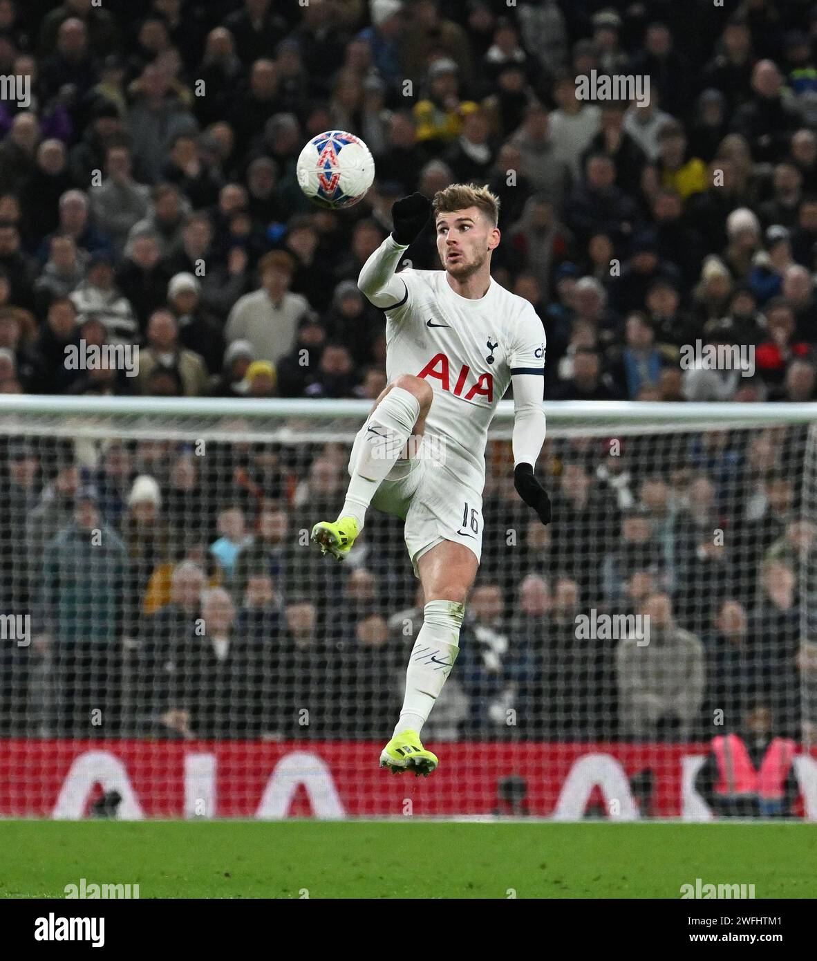 Timo Werner of Tottenham Hotspur in action. Emirates FA Cup,4th round ...