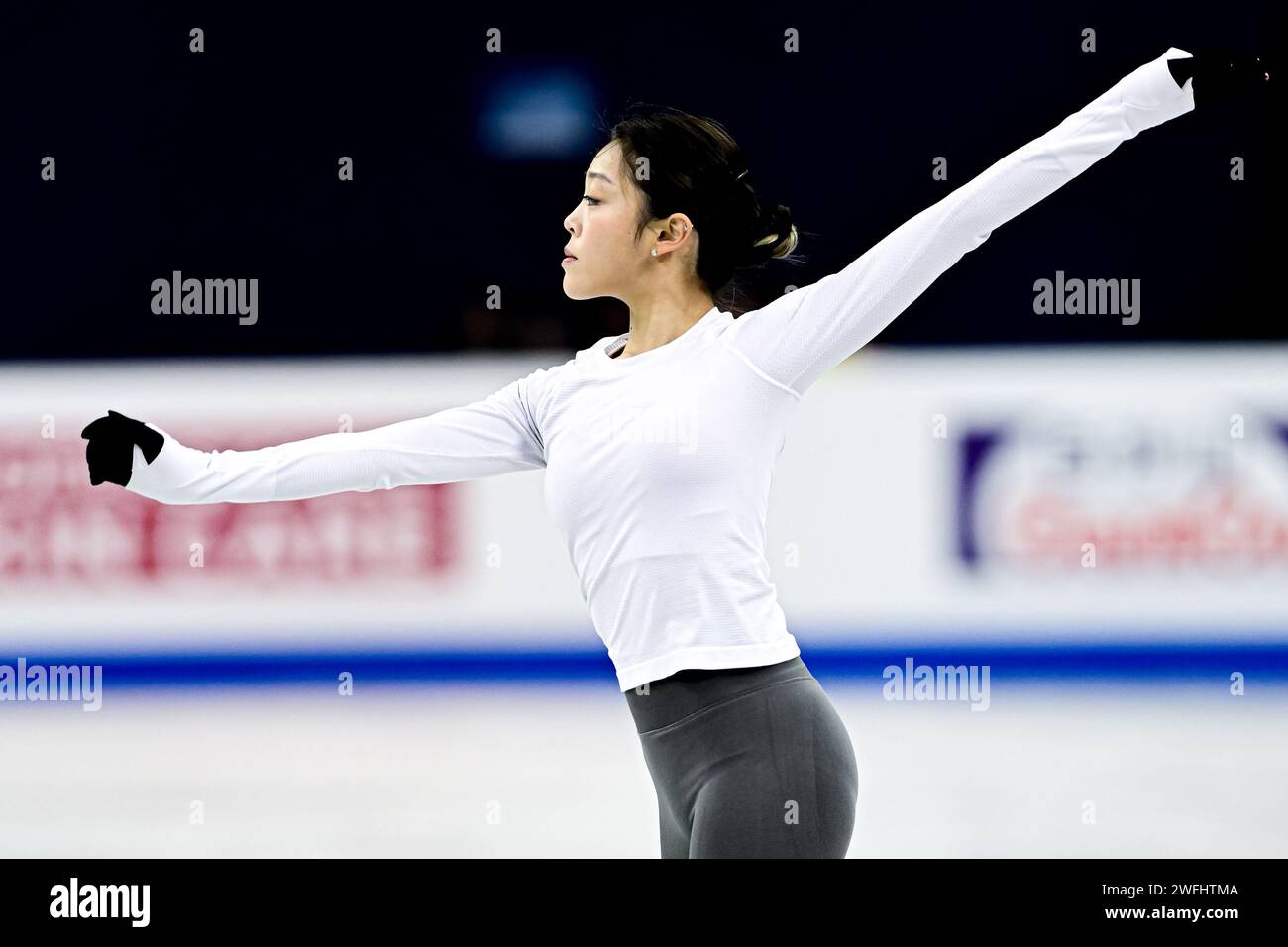 Shanghai, China. January 31, 2024, Joanna SO (HKG), during Women Practice, at the ISU Four ...