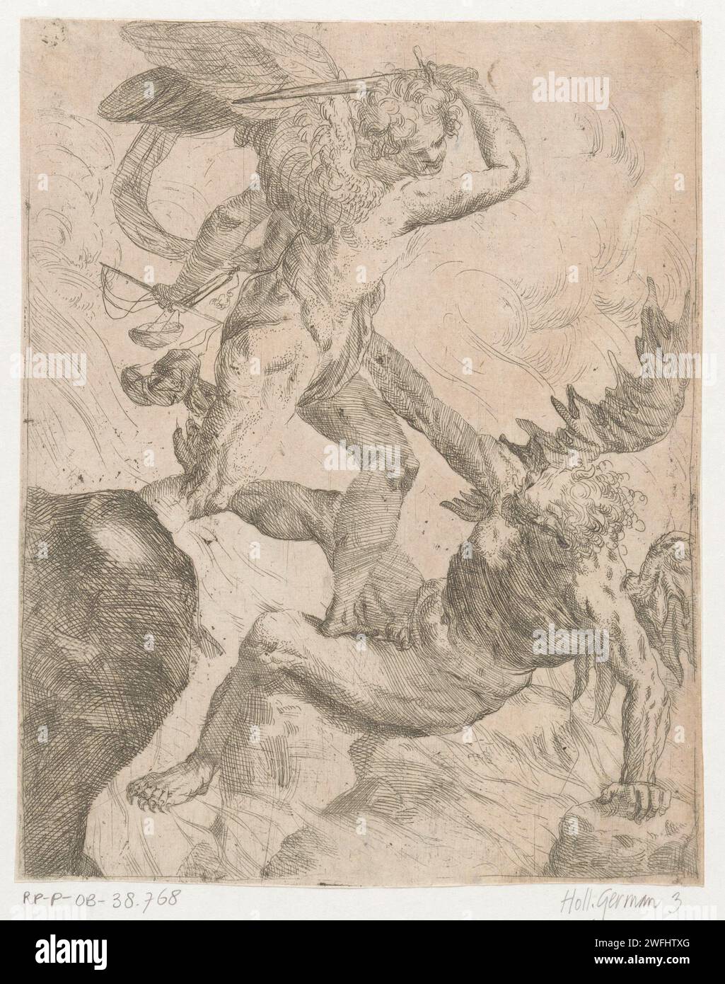 Archangel Michaël in fight with the devil, Giovanni Pietro Possenti ...