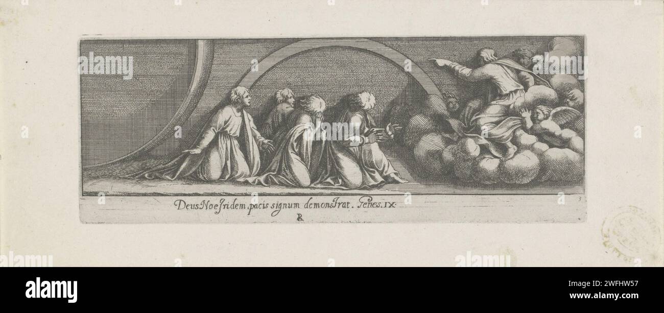 Regenboog as a sign of the covenant, Pietro Sante Bartoli, After Perino ...