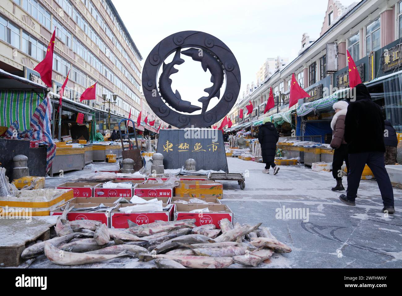 Fuyuan, China's Heilongjiang Province. 31st Jan, 2024. People visit the ...