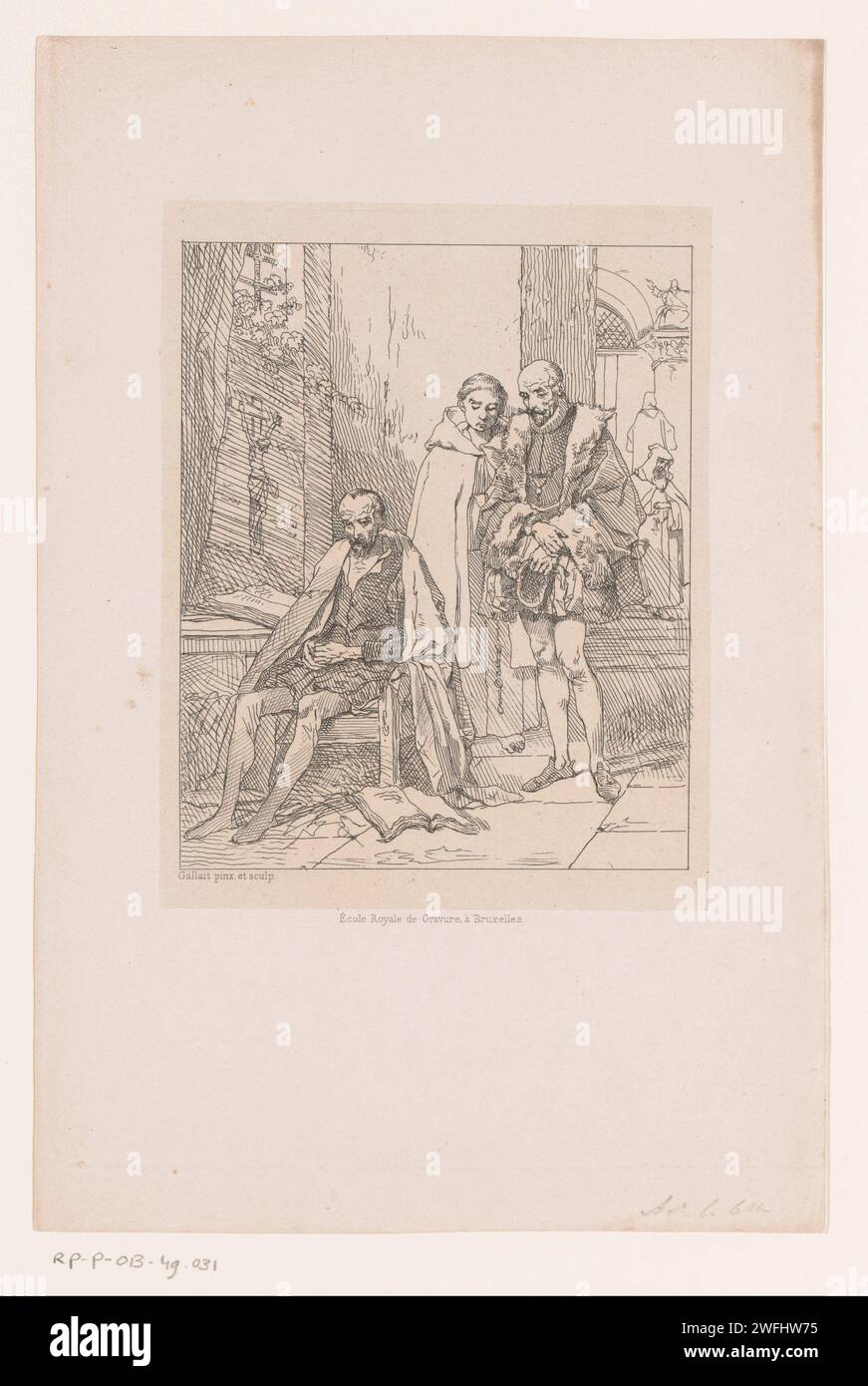 Michel Eyquem de Montaigne visits Torquato Tasso, Louis Gallait, 1836 ...