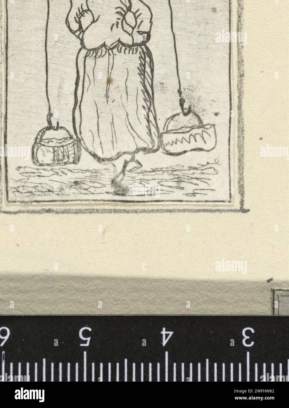 Milkmaid, Jacob Hoolaart, 1728 - 1789 print Dordrecht paper etching ...