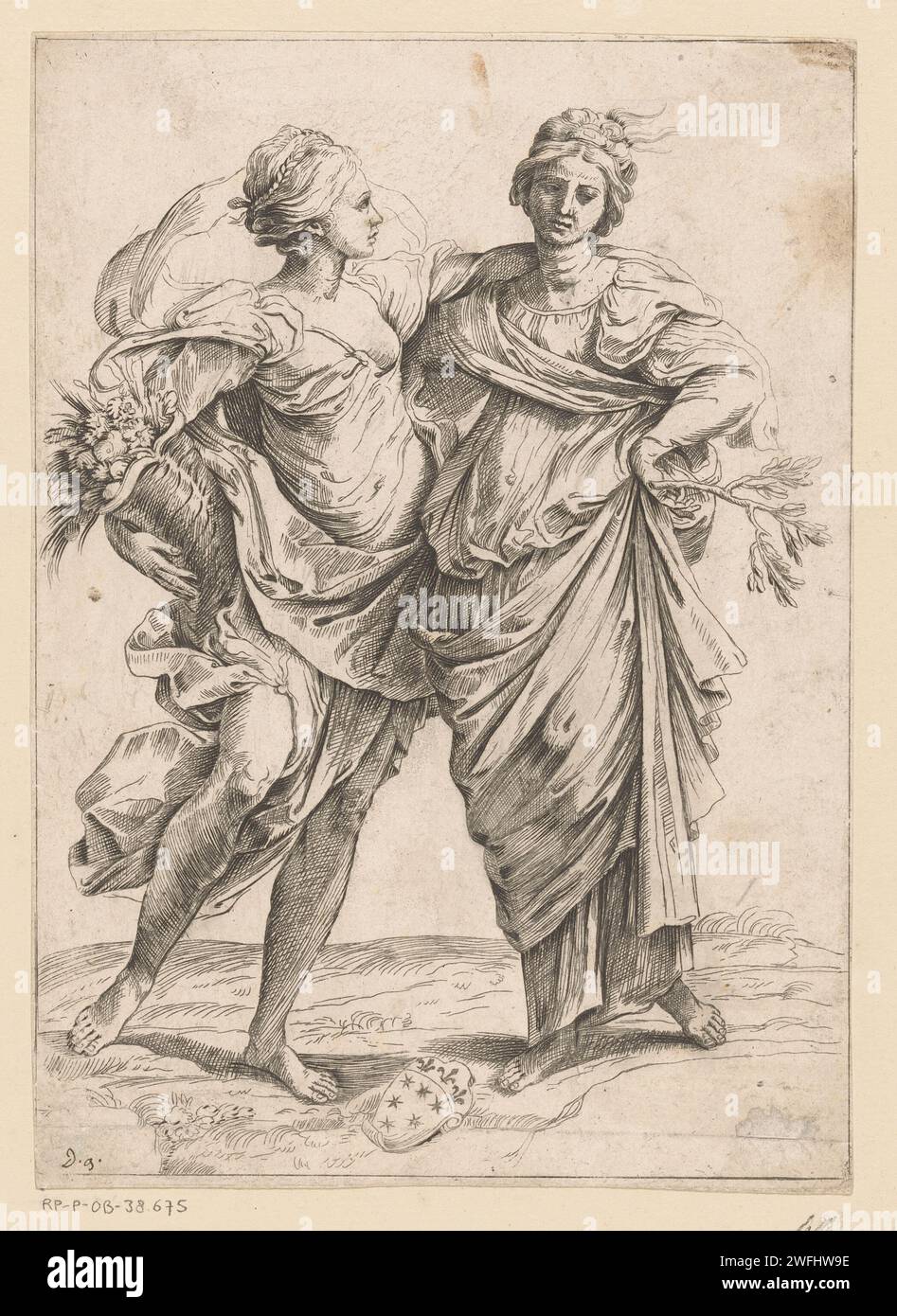 Abundance and Peace, Anonymous, After Guido Reni, 1585 - 1692 print On ...
