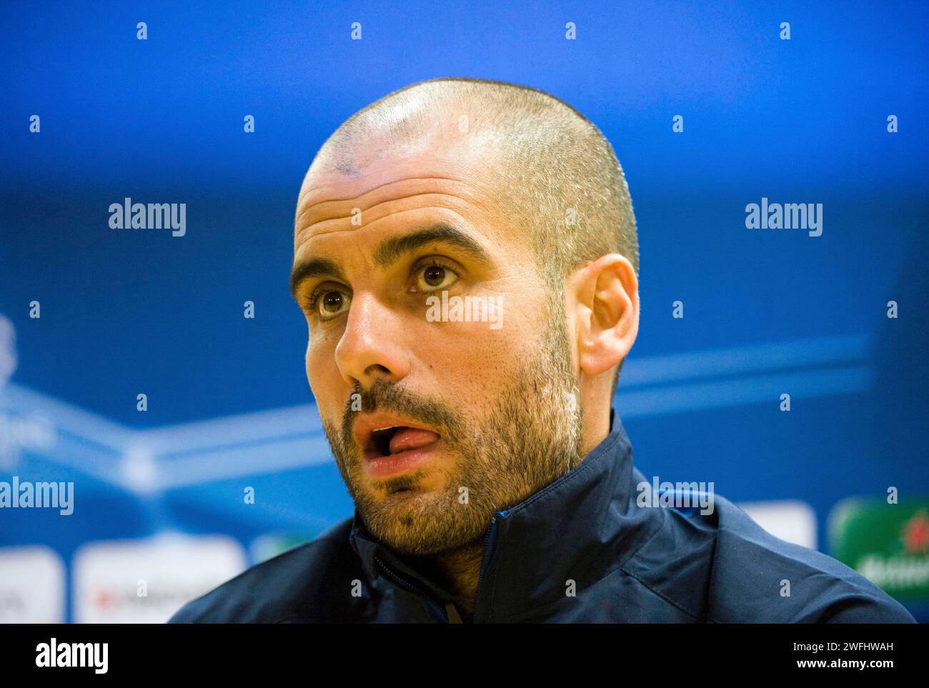 Pep Guardiola press conference - Barcelona manager stock pic Picture by ...