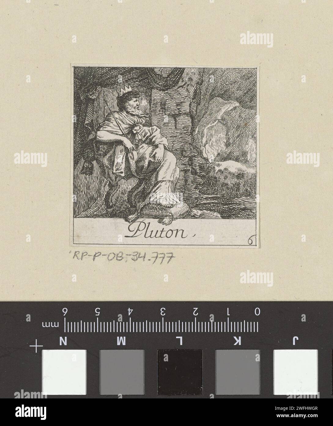 Pluto, Anonymous, Stefano Della Bella, 1620 - 1664 print. playing card Play card with a ...