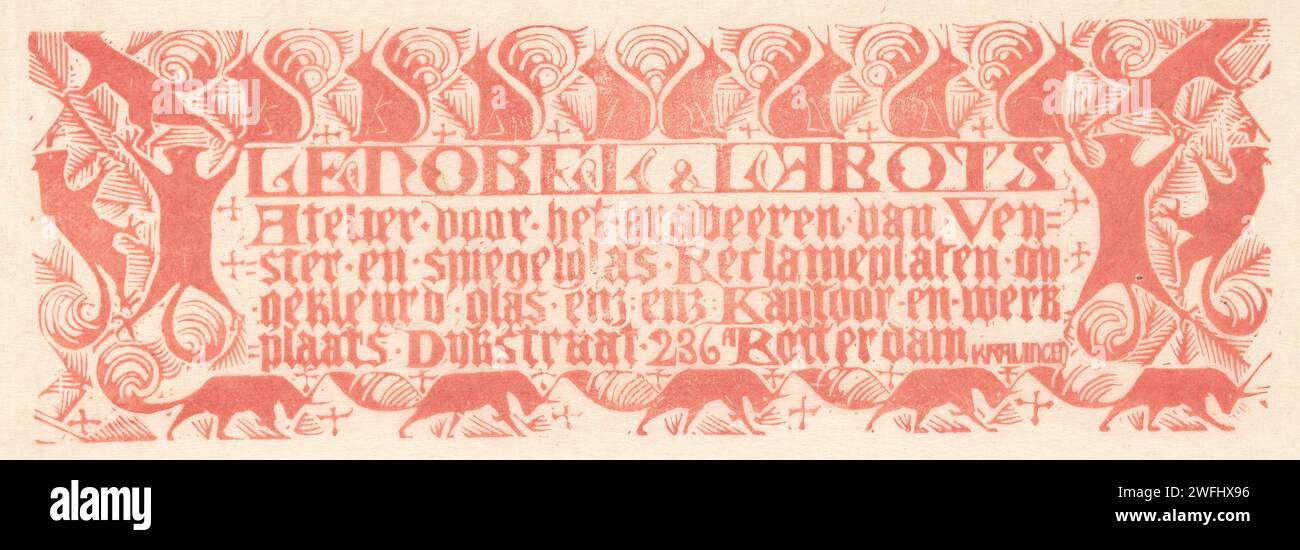 Letterhead of Le Nobel & Labots, Mathieu Lauweriks, 1874 - 1932 print ...