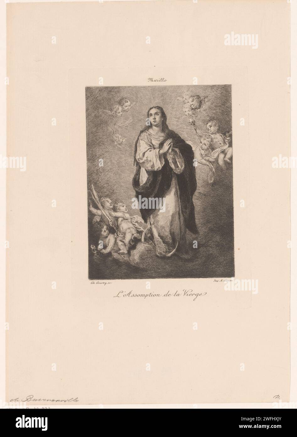 Hemelvaart Van Maria, Charles Courtry, after Bartolomé Esteban Murillo ...