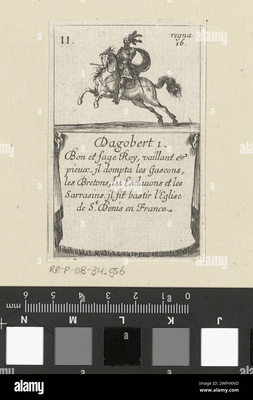 Dagobert I, Stefano Della Bella, 1620 - 1664 print. playing card Play ...