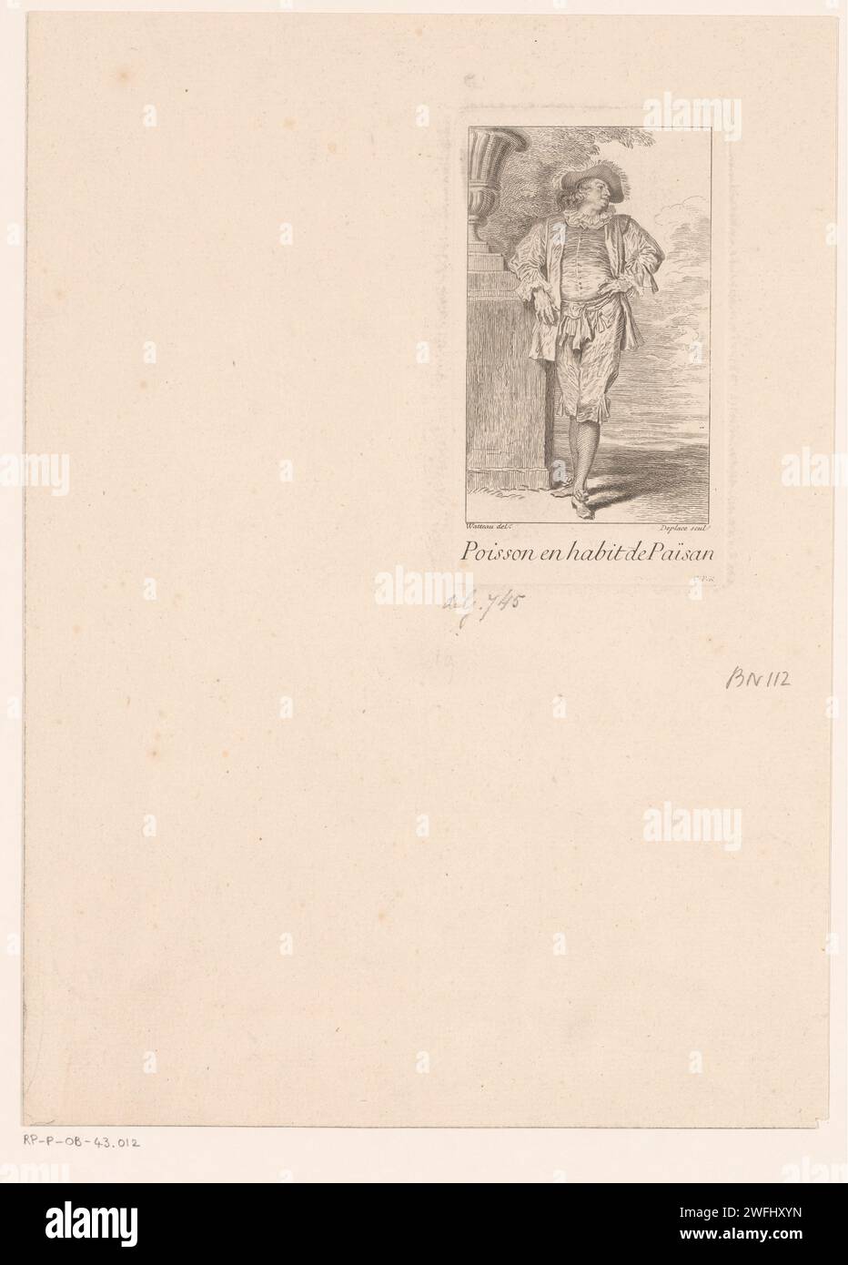 Portret van de actor Paul Poisson in de Rol van Blaise, Louis Desplaces ...