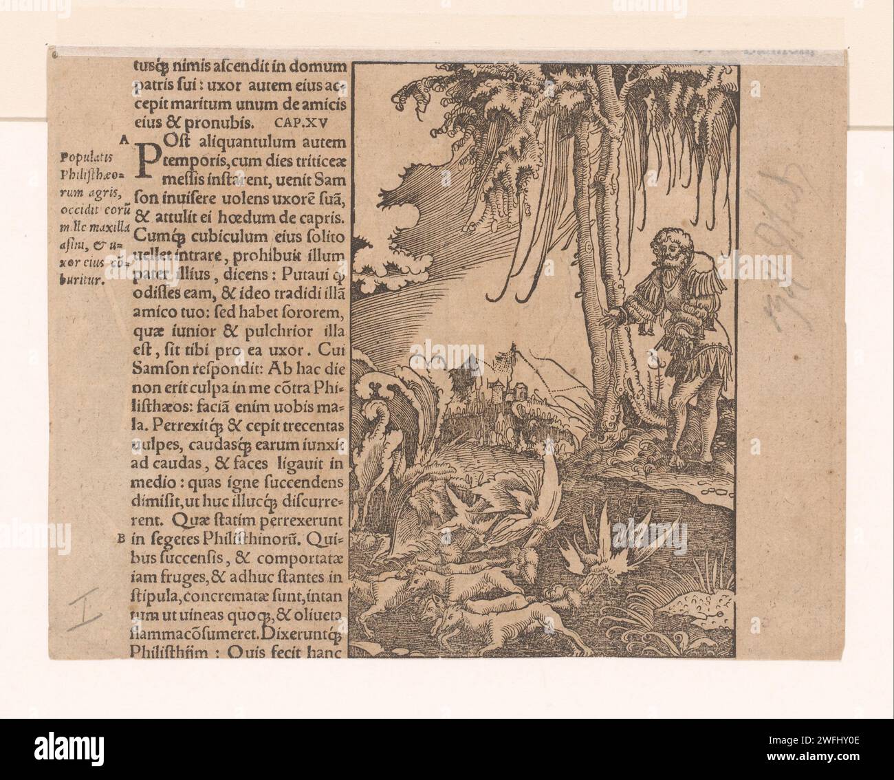 Samson hunts the foxes with burning torches on their tails in the ...