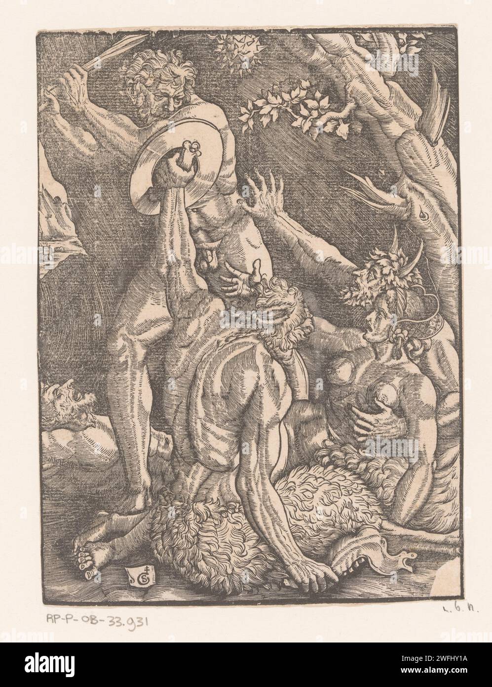 Hercules in De Centauren, Gabriel Salmon, c. 1528 print paper Hercules ...