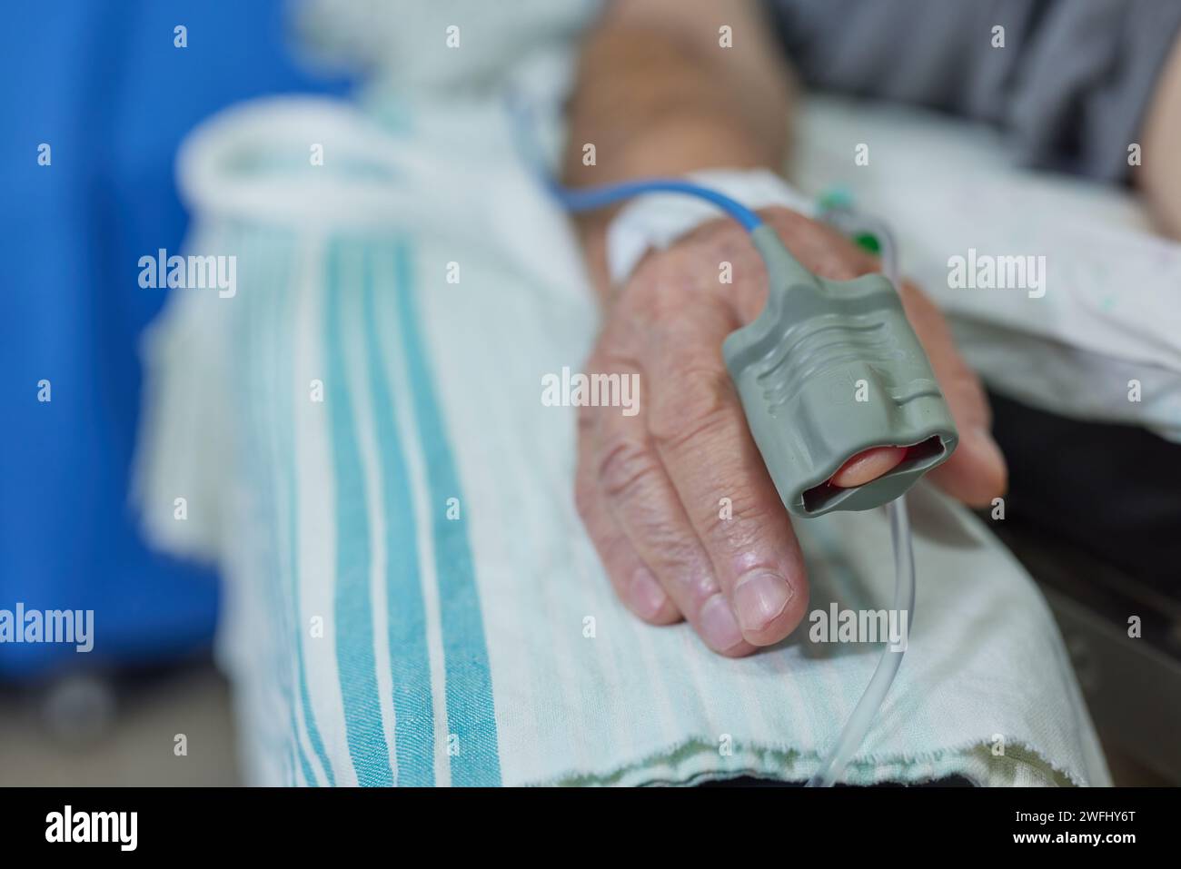 Close up photo of Elderly man's hand with IV drip infusion in treatment ...