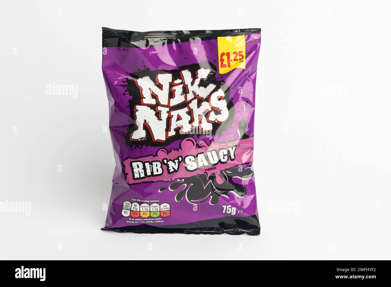 London, United Kingdom, 29th January 2024:- A packet of Nik Naks Rib 'n ...