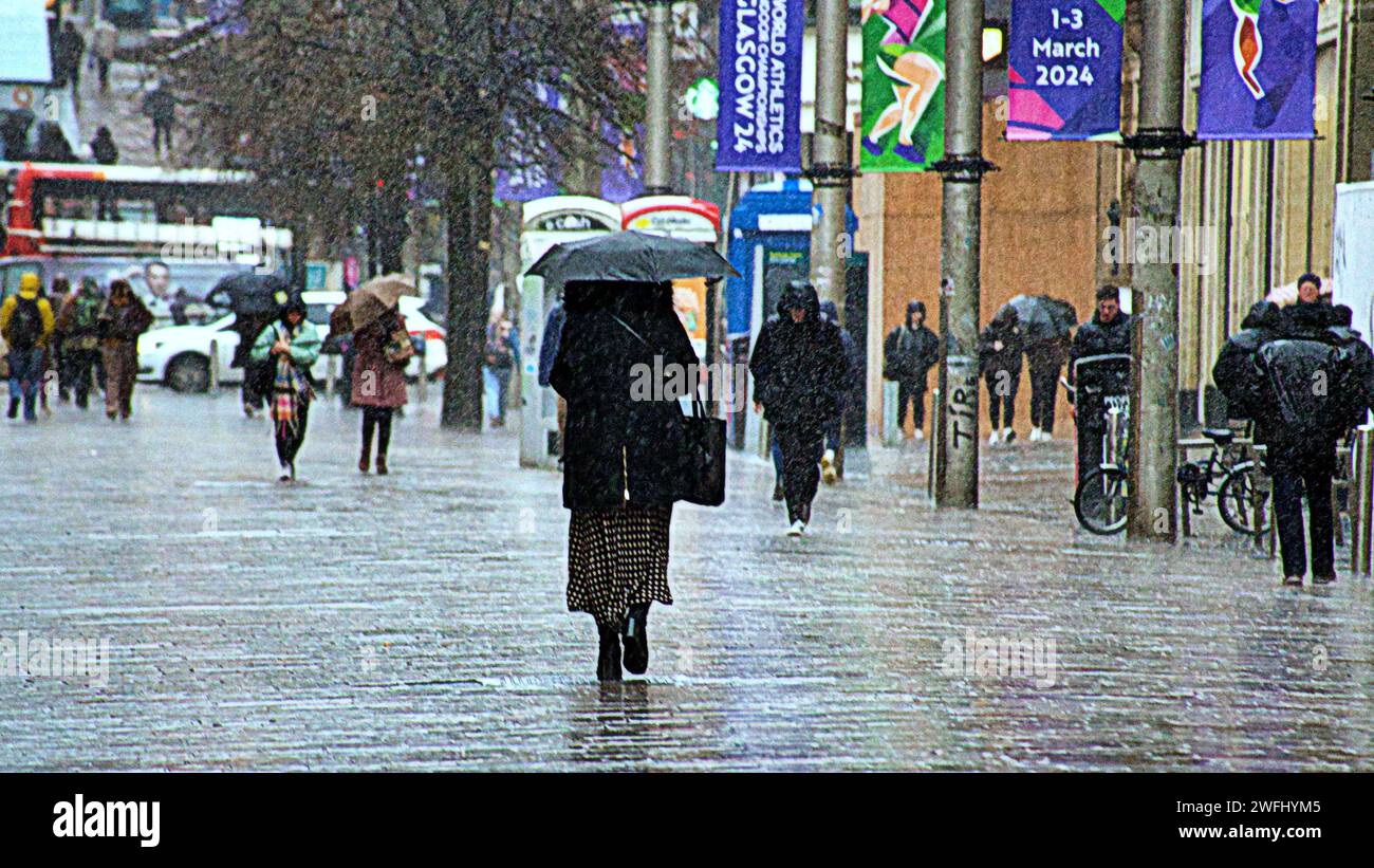 Glasgow, Scotland, UK. 31st January, 2024. UK Weather: Storm Ingunn ...