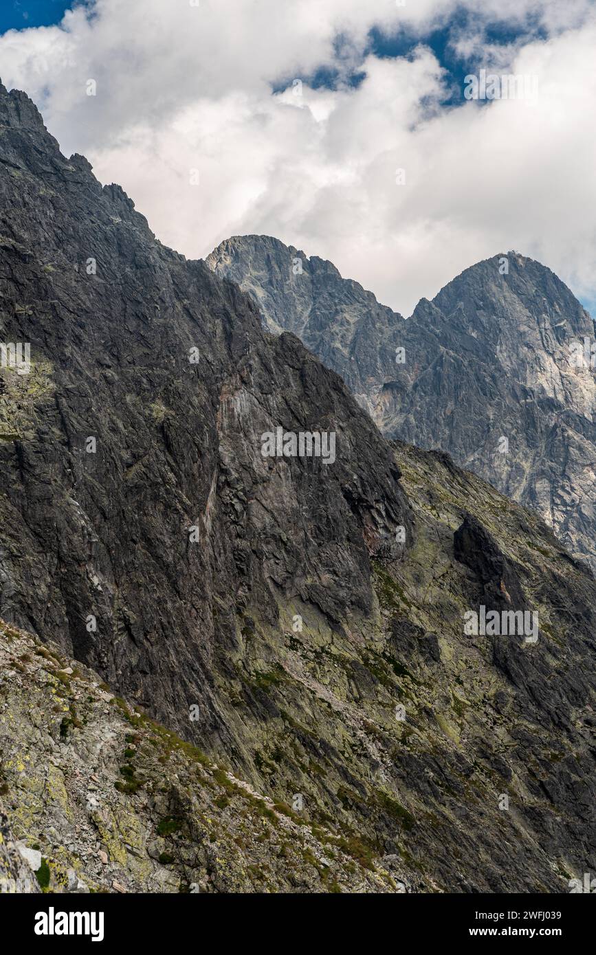 View to Pysny stit and Lomnicky stit mountain peaks from Sedielkou ...